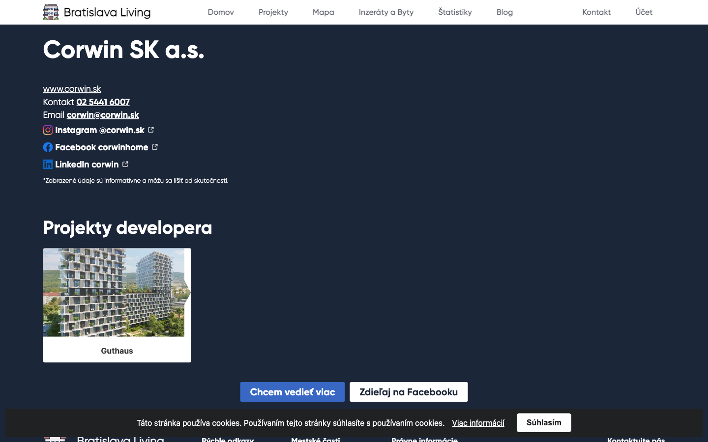 Corwin SK a.s. - Developer v Bratislave | Projekty a Novostavby
