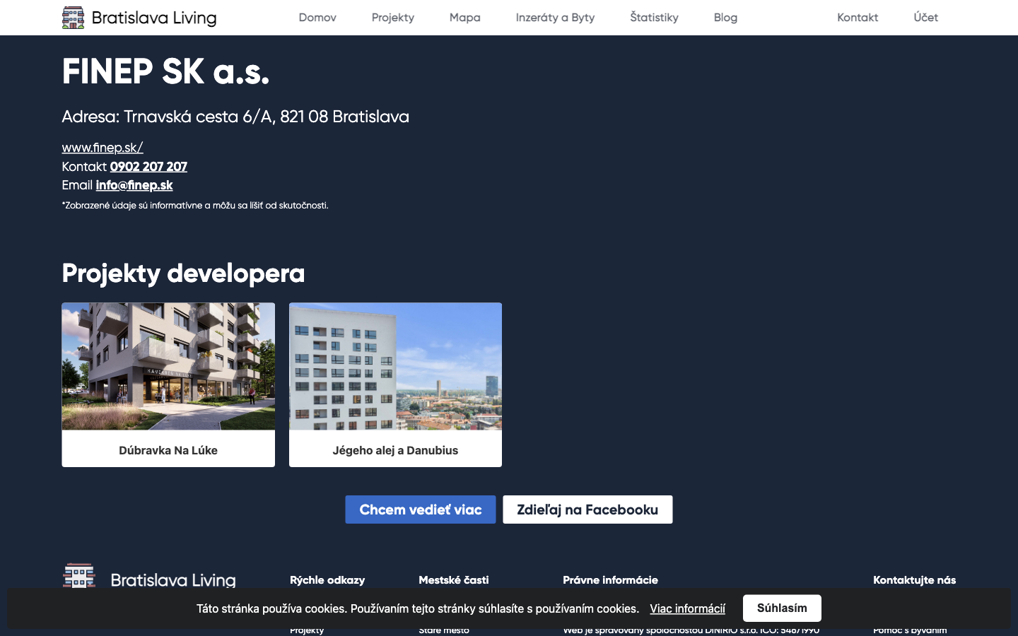 FINEP SK a.s. - Developer v Bratislave | Projekty a Novostavby